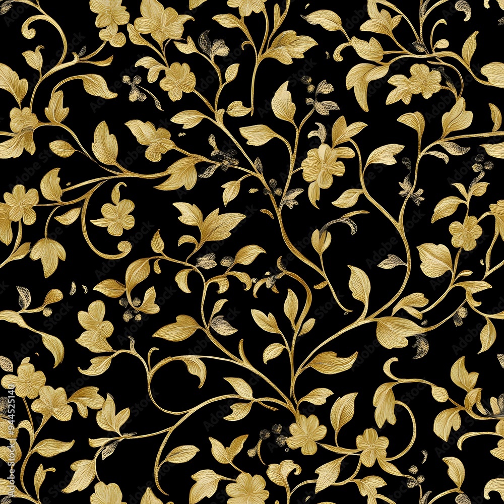 70. **Create a seamless pattern with elegant, scrolling vines and ...
