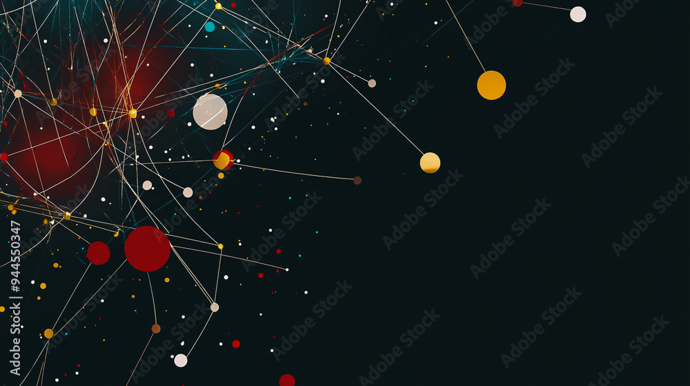 Abstract business connection of lines from nodes It is connected to ...