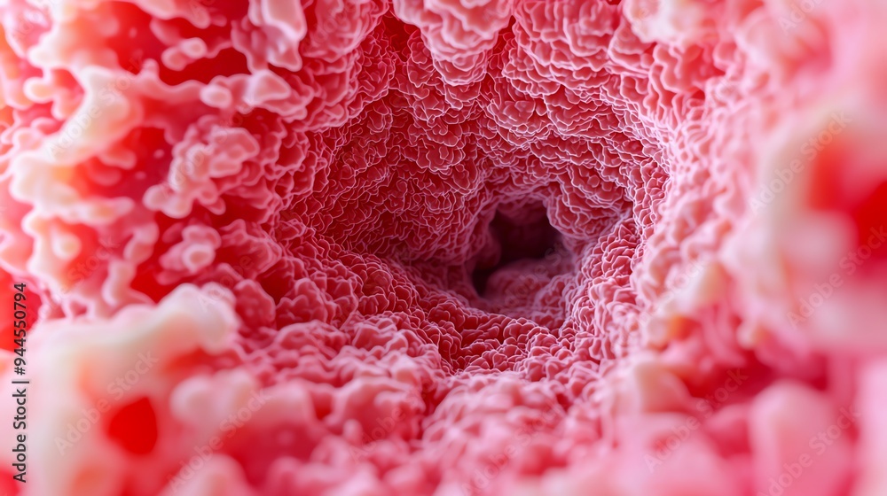 A detailed 3D model of a section of the intestines affected by Crohn s ...