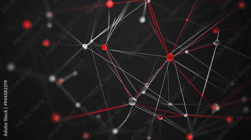 Abstract business connection of lines from nodes It is connected to endless nodes and represents ...