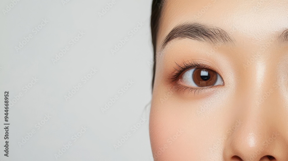 Portrait of an Asian person with a flawless complexion, smooth and ...