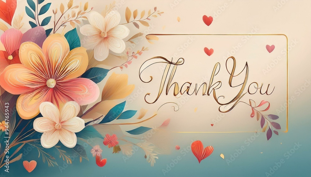 ありがとうを伝える感謝のカードデザインThank you card design to say thank you Stock Photo ...