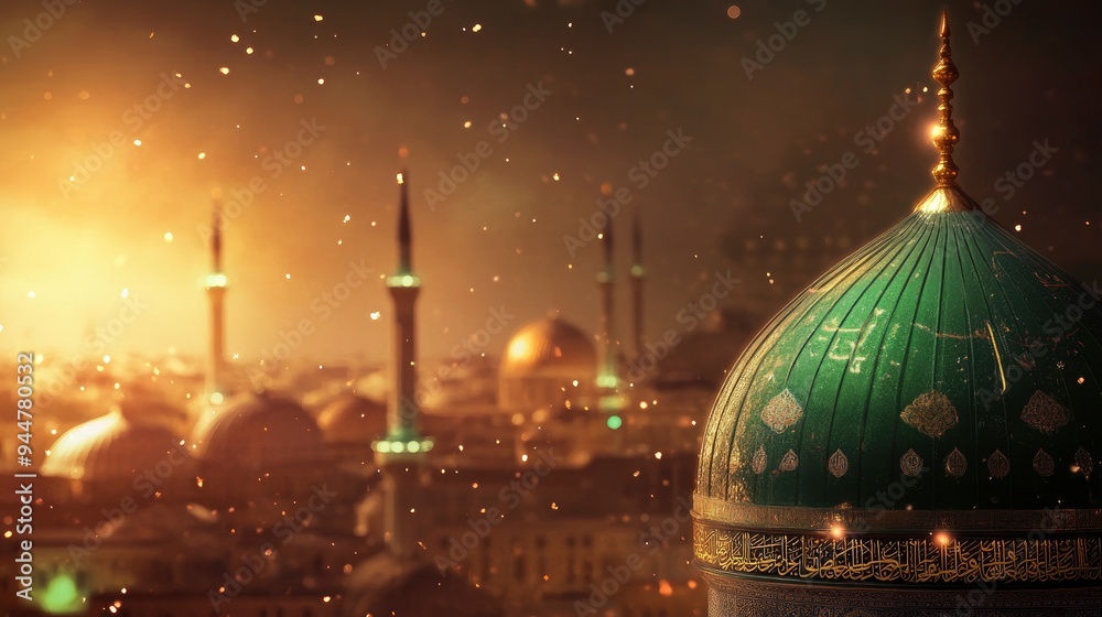 make me a background about the birthday of the prophet muhammad 4k ...