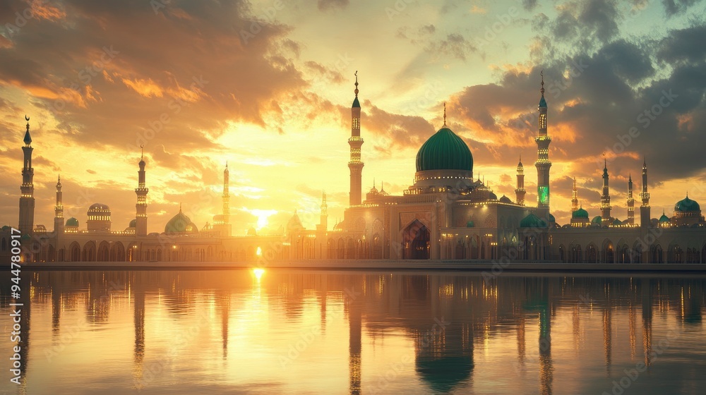 make me a background about the birthday of the prophet muhammad 4k ...