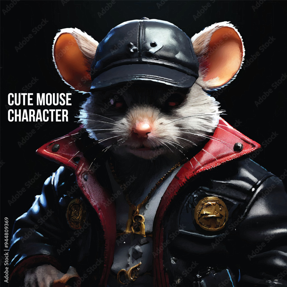 Mafia mouse mascot cartoon character with black background | Mafia ...