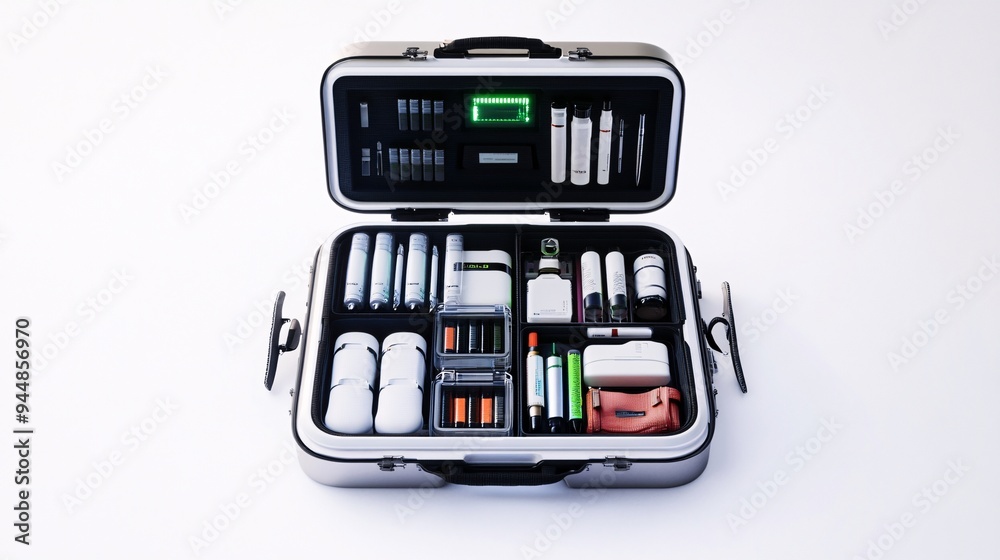 High-tech med kit design, advanced med kit with a sleek design and LED ...