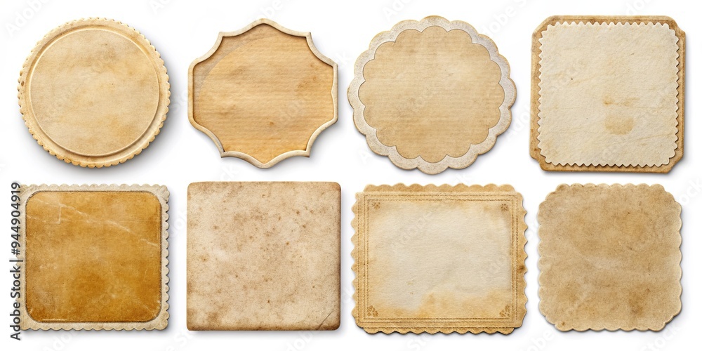 Collection of vintage blank sticker templates for mockup design ...