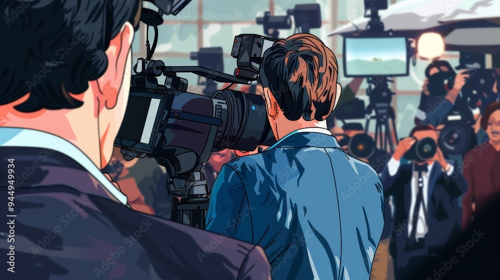 A journalist conducting an exclusive interview with a high-profile ...