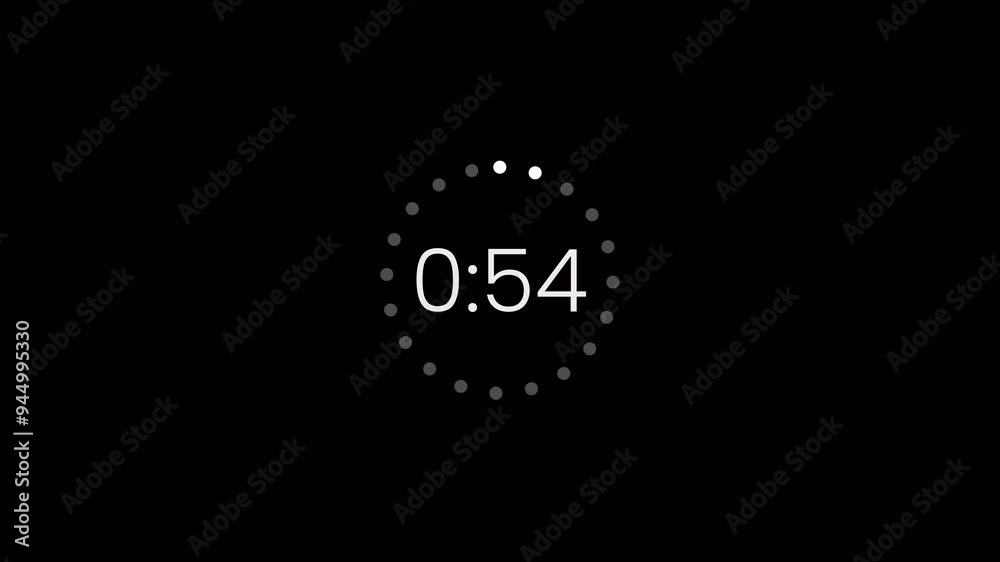 Circle countdown timer one minute animation, 1 minute count down timer ...