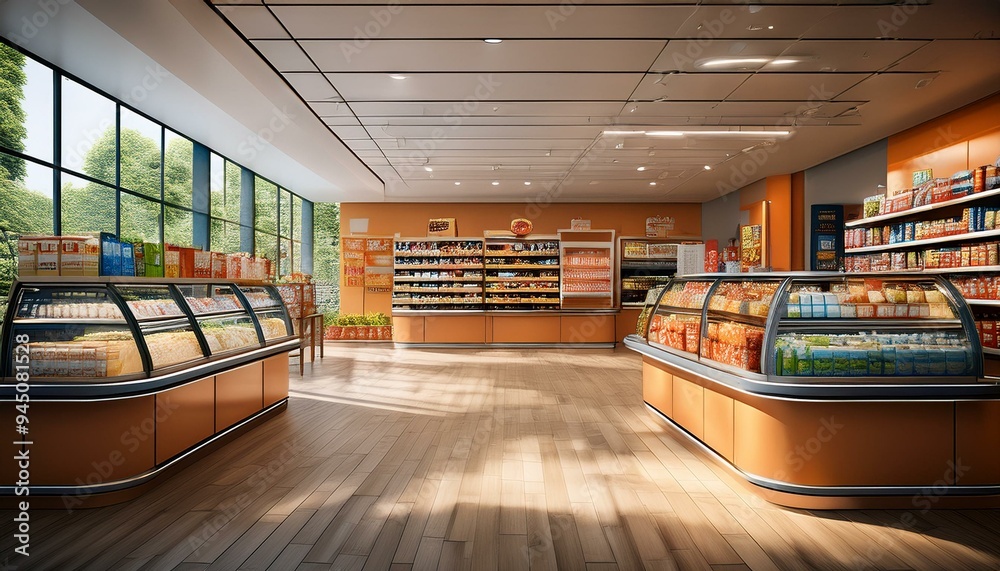 library in the library, shopping in supermarket, Wood table top with ...