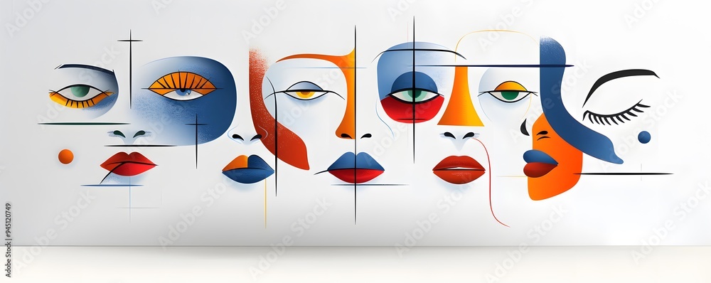 Abstract representation of emoji faces using only curved lines ...