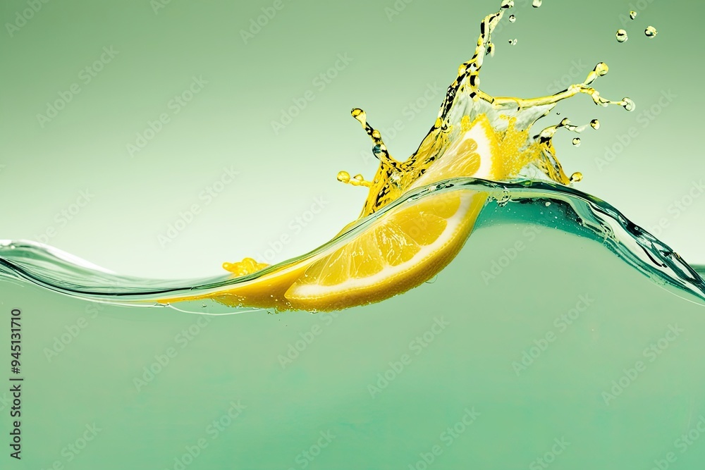 Isolated Wave of Pristine Lemonade with Clean Ripple and Zesty Yellow ...