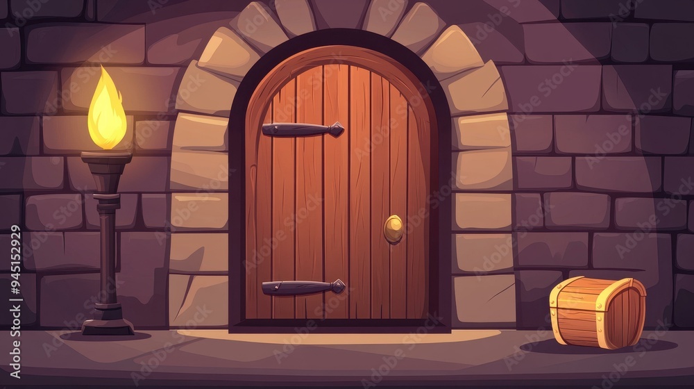 Explore a medieval wooden castle door with an ancient vibe, featuring ...