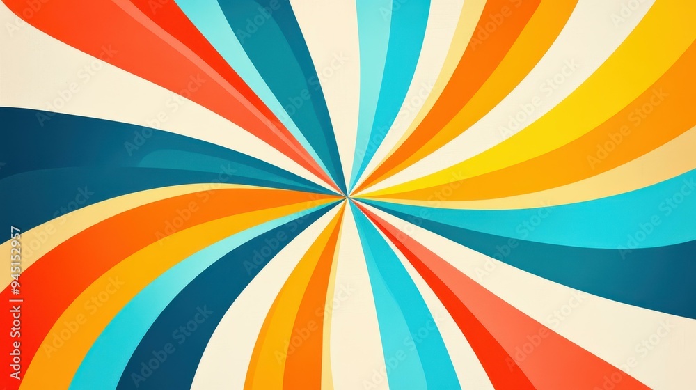 Explore vibrant s retro colors with abstract swirls, sunbursts, and ...