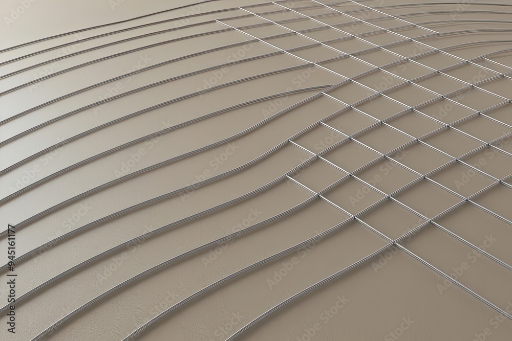 3D Visualization of Curved Grid Lines on a Neutral Background Surface Stock Illustration | Adobe ...