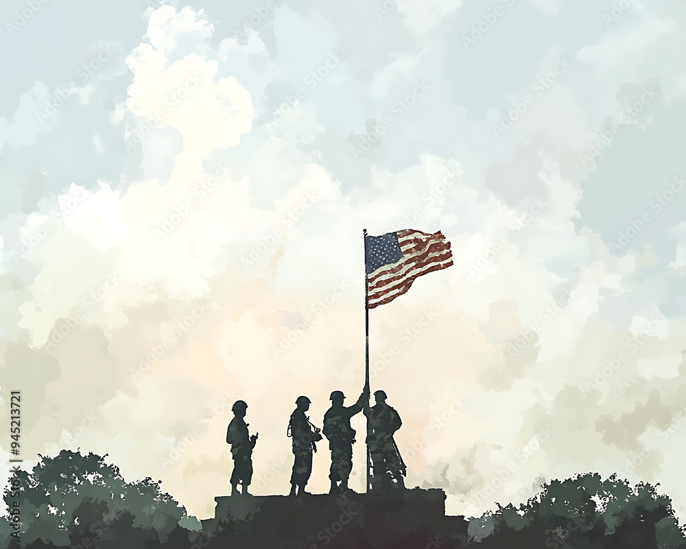 Flag Raising Ceremony: An illustration of a ceremonial flag raising ...