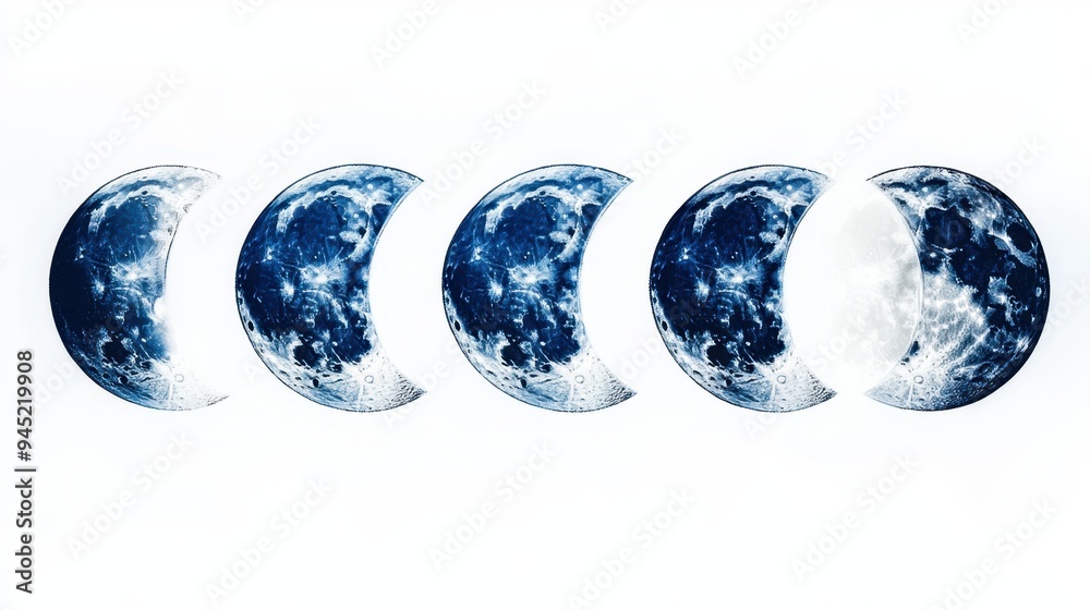 Full moon phases vector design set,This image is an image of the ...