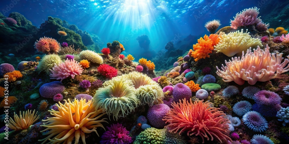 3. A massive light coral reef stretches across the seafloor, teeming ...