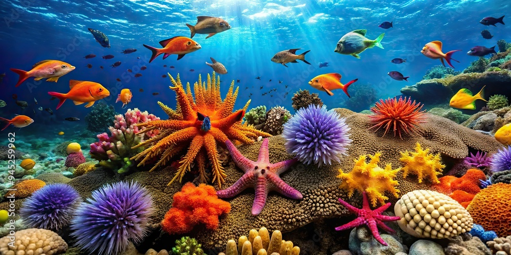 10. A vibrant light coral outcropping, teeming with brittle stars, sea ...