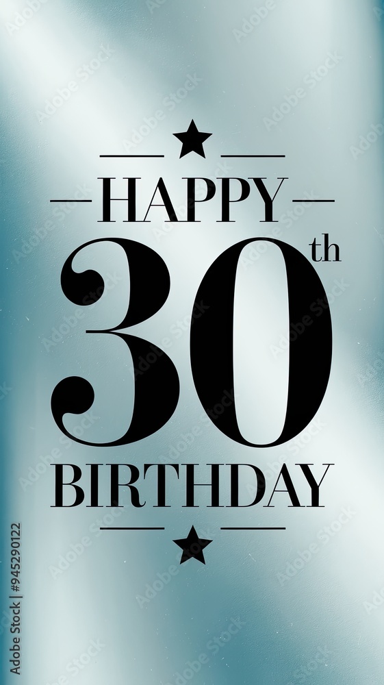 Elegant 30th Birthday Card Design with Text Overlay Stock Illustration ...