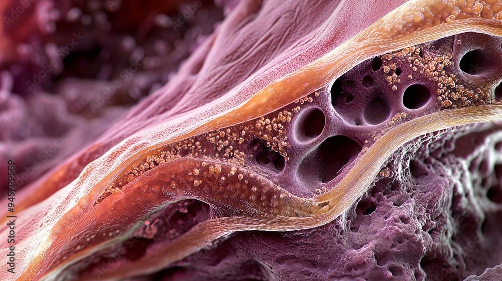 A cross-section of a muscle cell, highlighting the arrangement of ...