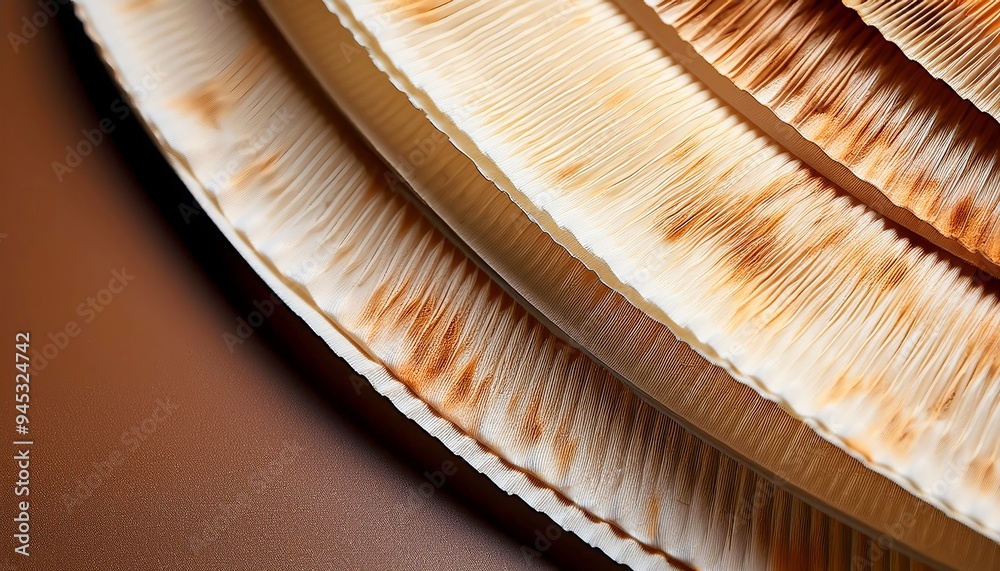 Paper coffee filters with subtle coffee stains, cream and brown tones ...