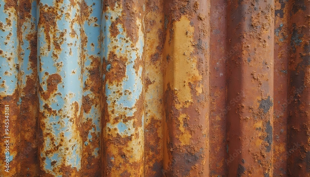 Rusty elements with visible corrosion and discoloration, featuring a ...