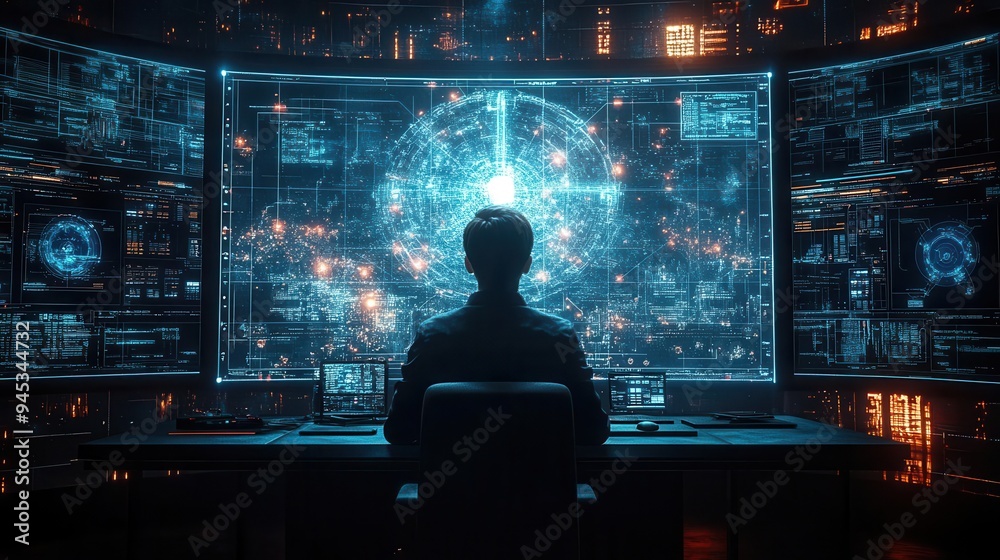 aipowered courtroom with holographic evidence displays and virtual ...