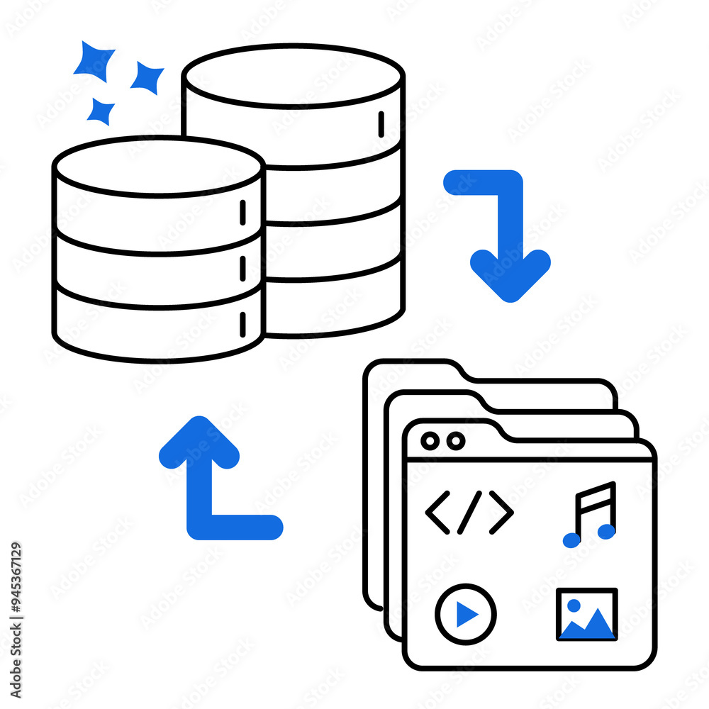 Dashboard with Database Integration Icon Design. Represents [Concept1 ...