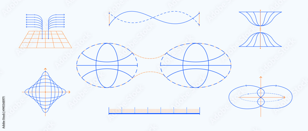 Diagrams, field interactions and wave patterns, illustrating concepts ...