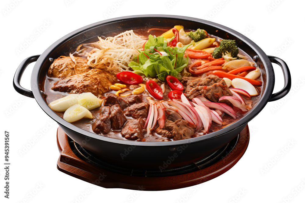 High-resolution hot pot isolated on transparent background for culinary ...