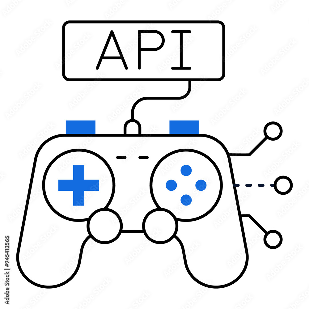 Gaming API Integration Icon Design. Representing Cloud Computing ...