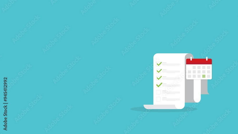 Check list document and calendar , paper check list and to do list with ...