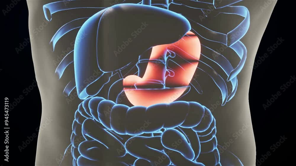 Human Internal Organs Digestive System Stomach Anatomy Animation ...