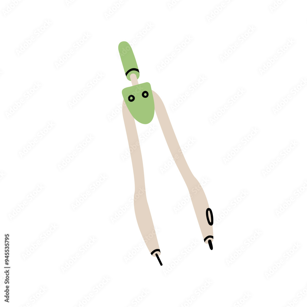 Divider tool for drawing circle. Compass, geometry maths instrument for ...