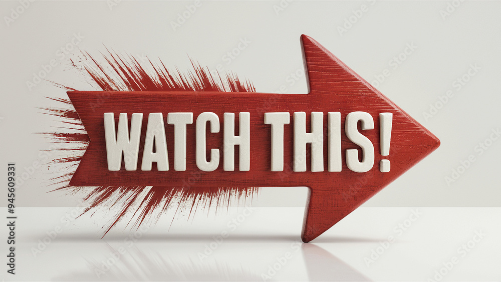 A red arrow with a rough, painted texture points to the right. The ...