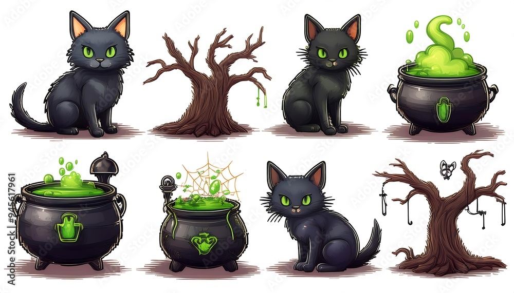 ภาพประกอบสต็อก Pixelated Creepy Creatures and Objects - 16-bit pixel ...