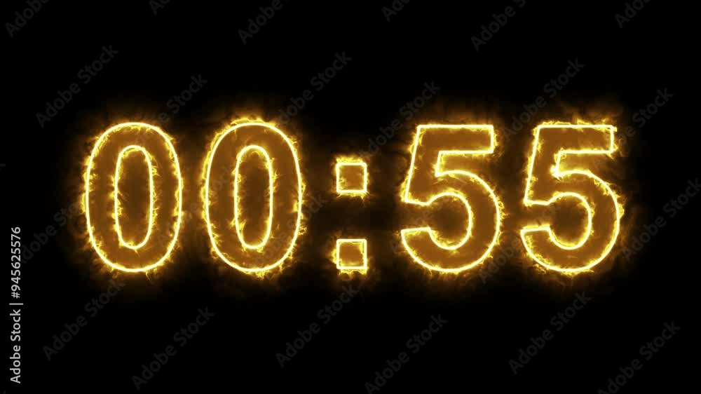 1 minute countdown. Timer. Countdown 60 seconds. one minute neon ...