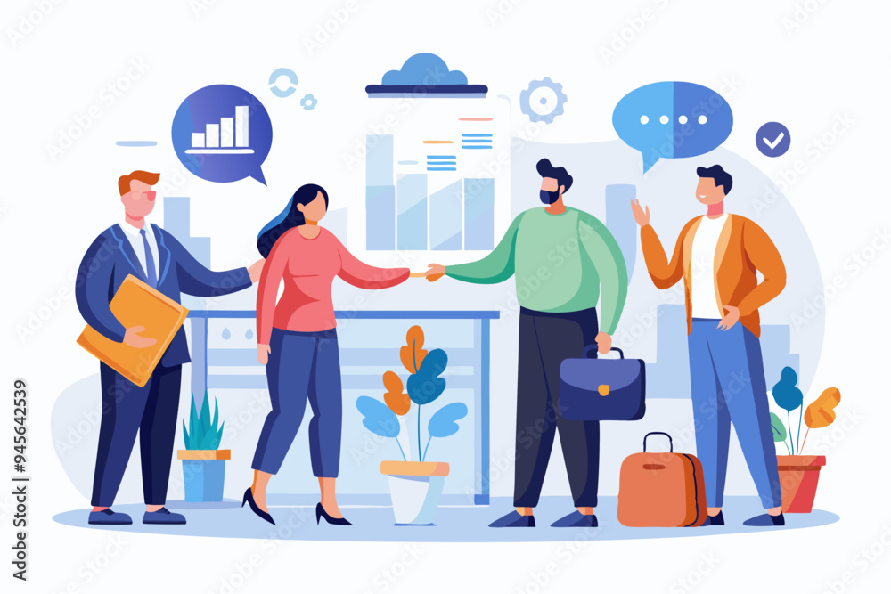 Onboarding new employee, warm welcome to new office, introduce new hire ...