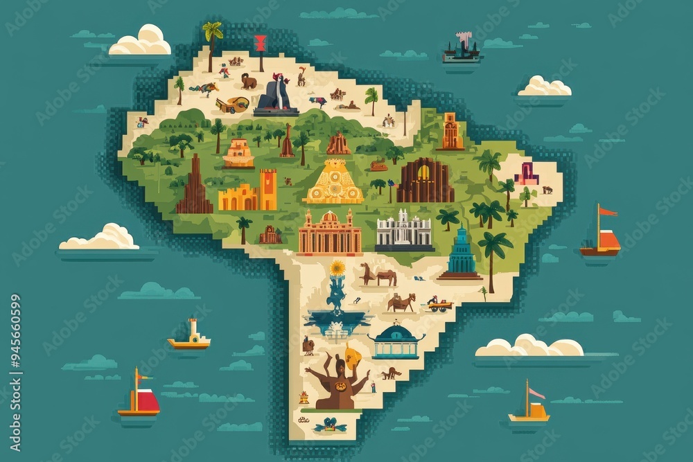 Hispanic Heritage Month Map: A map highlighting Hispanic countries with ...