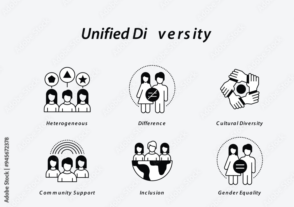 Vector Icon Set of Unified Diversity . A comprehensive collection of ...