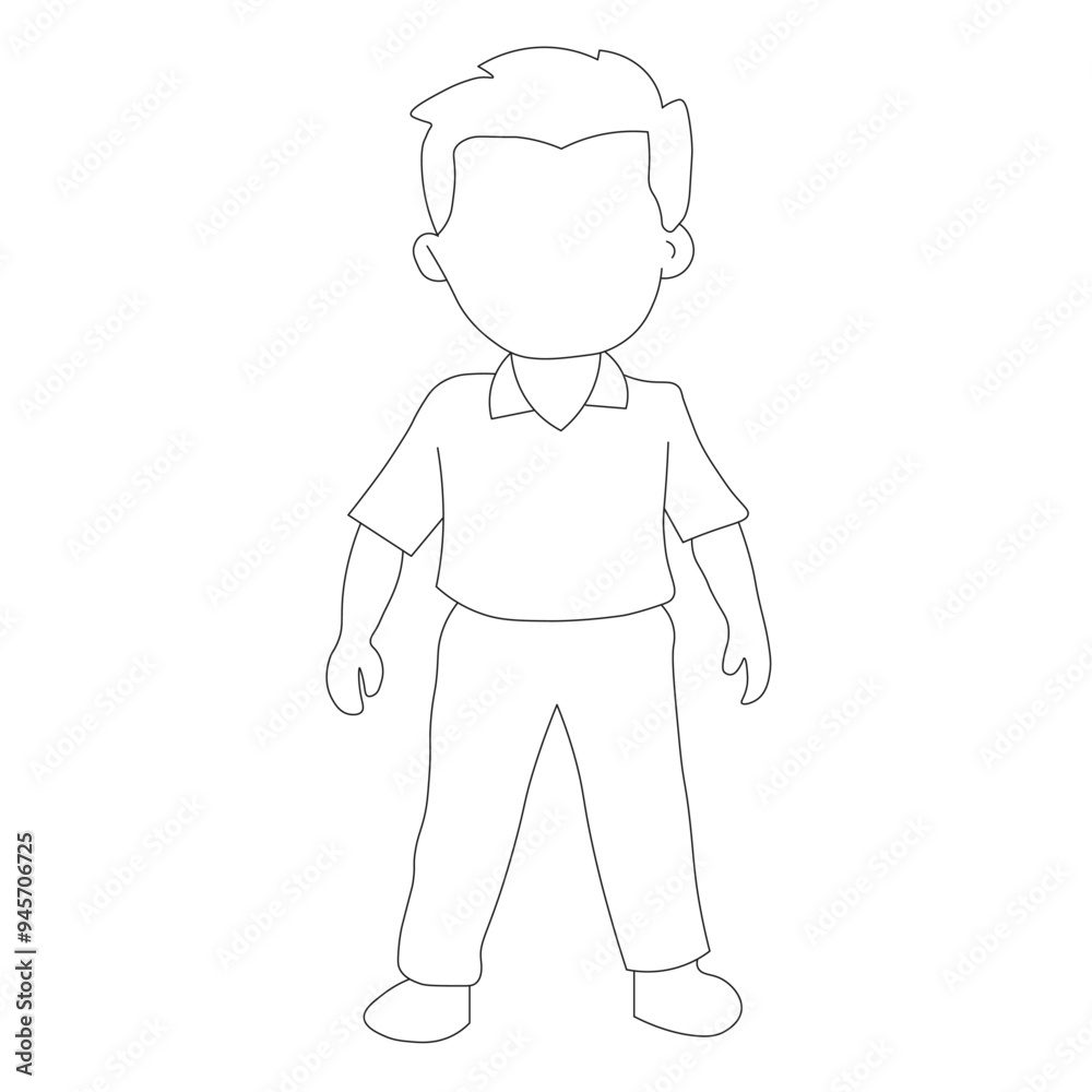 child. boy in a shirt. character of person. draw a Young Man very easy ...