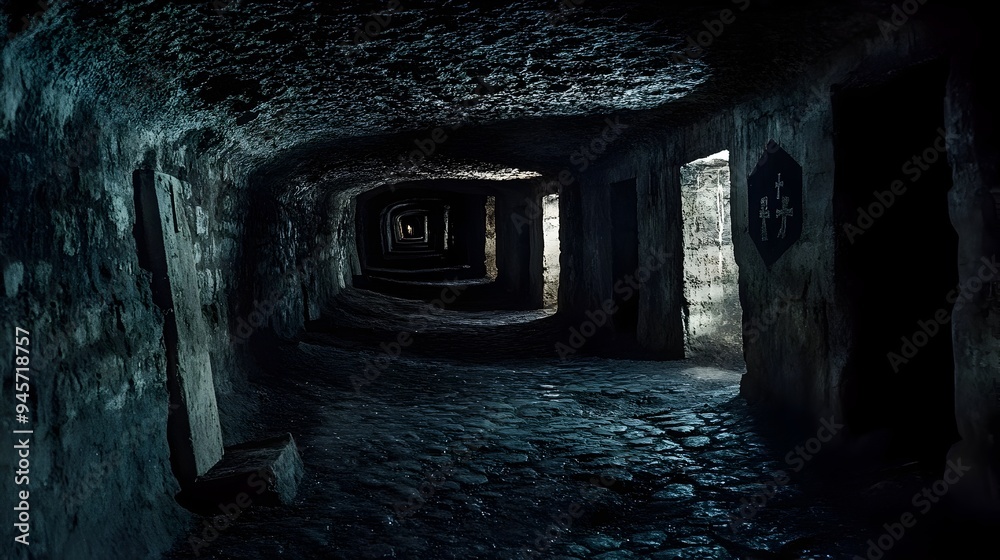 Haunting Shadows in the Dark Catacombs of Paris Mysterious Underground ...