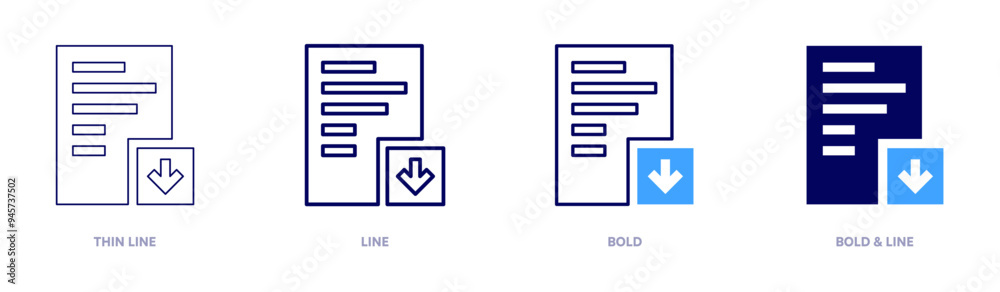 File compression icon in 4 different styles. Thin Line, Line, Bold, and ...