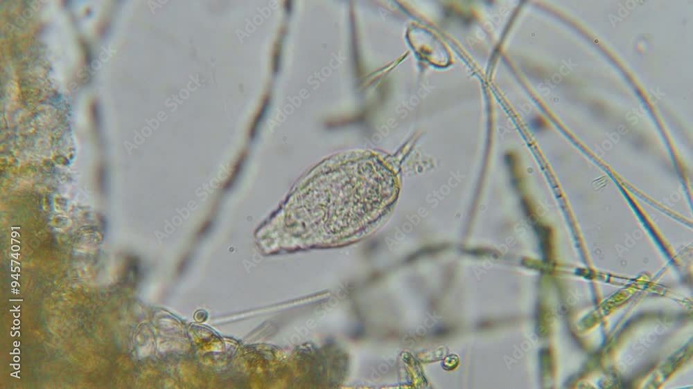 Research Scientists Unicellular Organisms. Soil Microorganisms Under ...