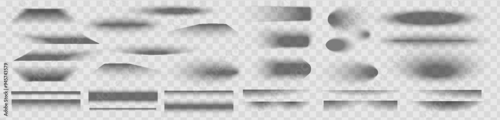 Square and rectangle box shadow effects. Realistic overlay and ...