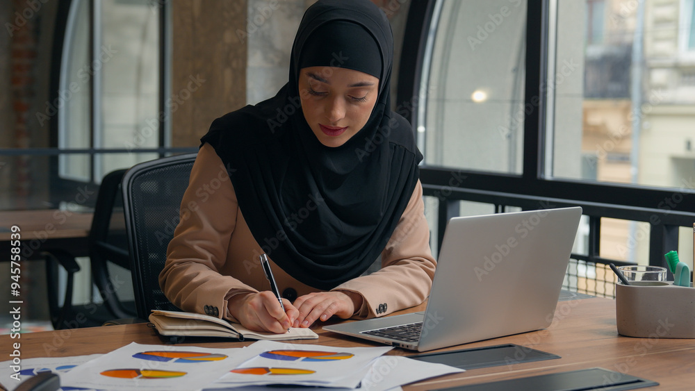 Muslim Arabian business woman girl businesswoman manager office working ...