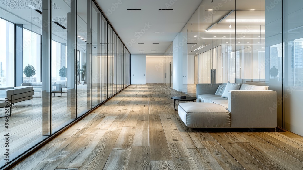 big office lobby background, modern living room interior with sofa ...