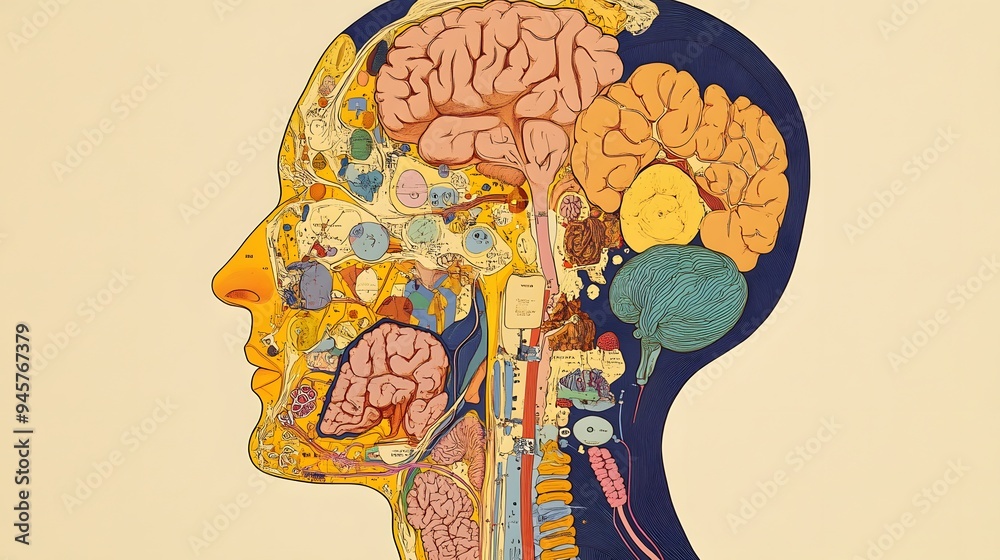 80. A detailed map of the human endocrine system with glands and ...