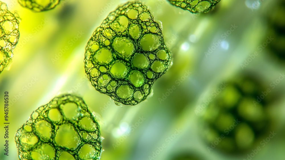 macro photography, tissue culture, close-up of plant cells dividing ...
